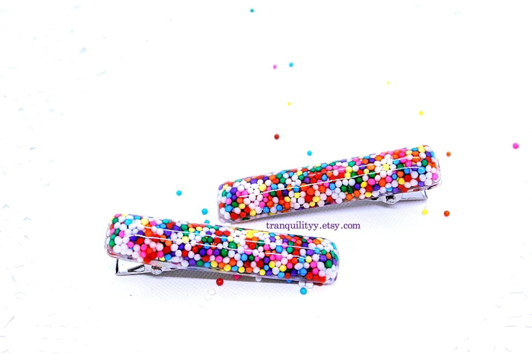 Sprinkle Hair Clips, Glitter Hair Clips, Candy Rainbow Glitter Hair ...