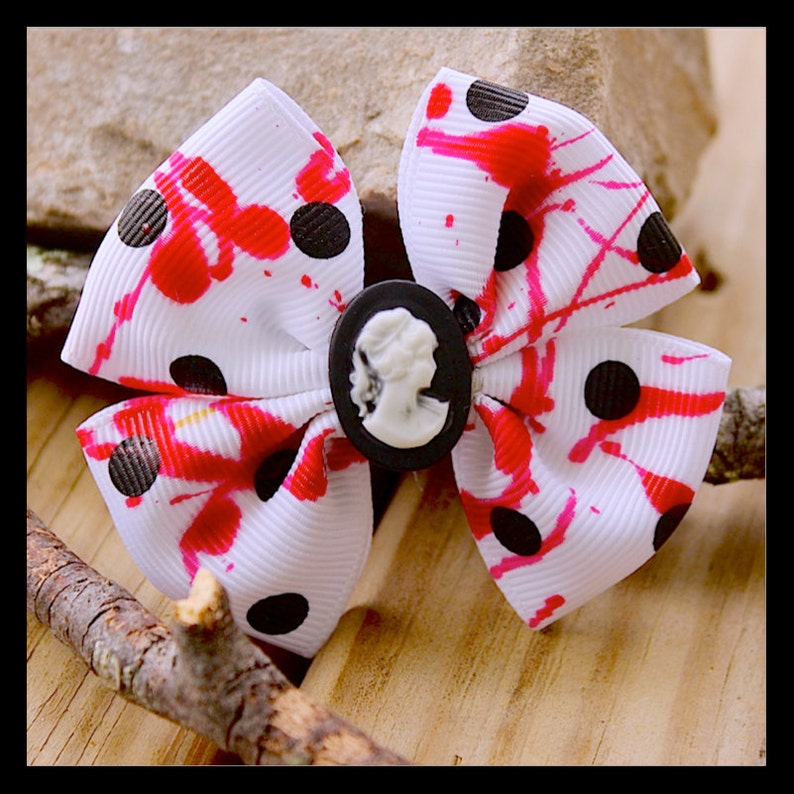 Hair Bow ,blood Splater Murder She Wrote Blood Splatted Hair Bow , Day ...