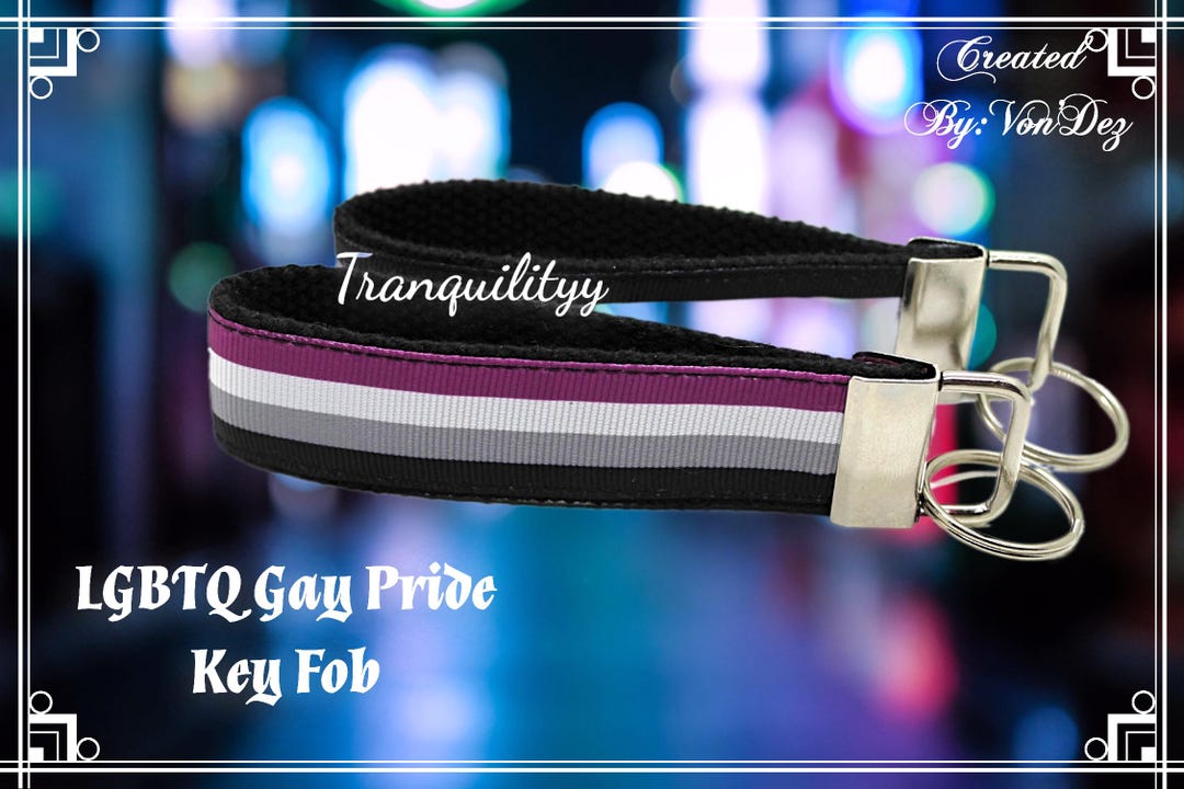 LGBTQ Pride Ribbon Key Fob - Handmade Equality Keyring - Etsy