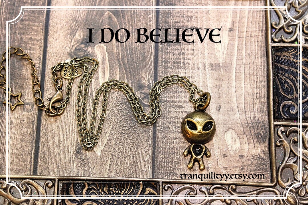 Alien Necklace/abduction Alien Bronze Necklace/extra-terrestrial/you ...