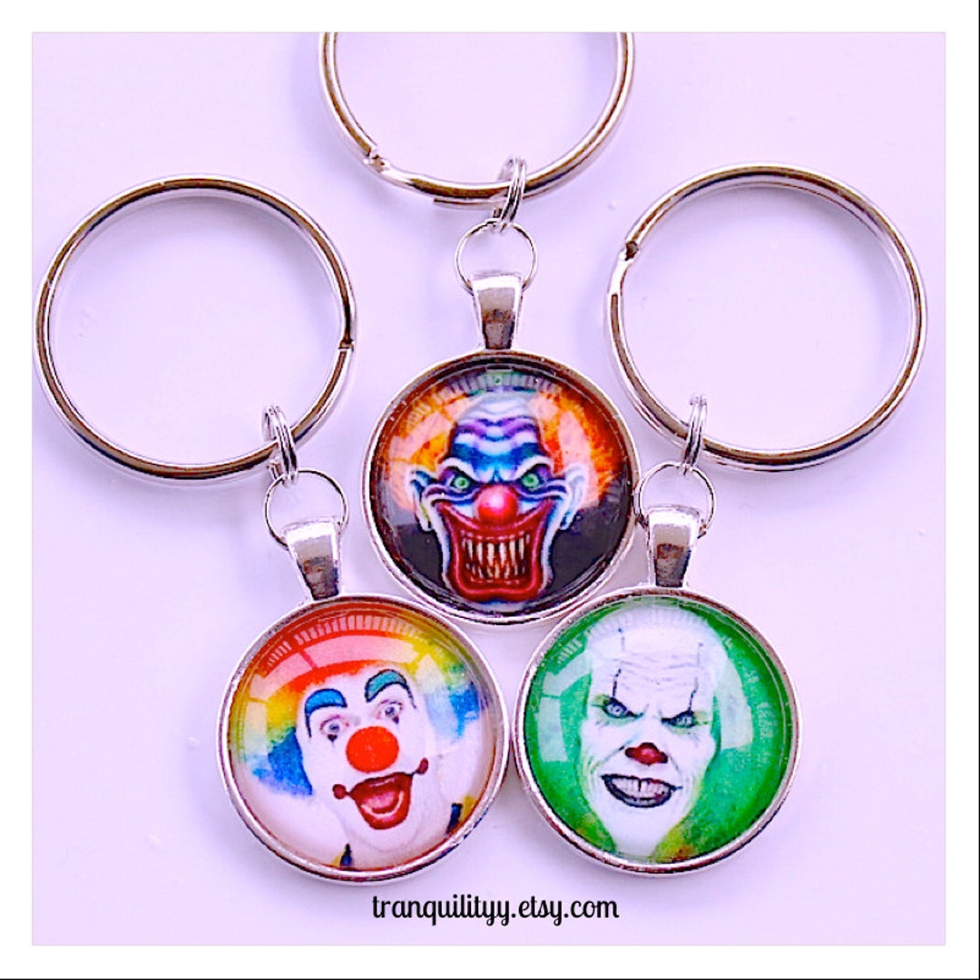 Creepy Clown Keyring or Necklace: Handmade Horror Pendant - Etsy