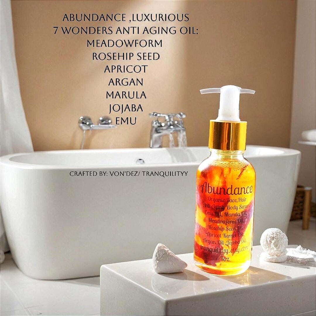 Organic Face, Body & Hair Serum/ Anti-aging Wonder Oil Blend / 7 ...