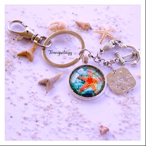 Starfish Keyring, Underground Beach Starfish Bezel Keyring ,key Ring ...