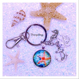 Starfish Keyring, Underground Beach Starfish Bezel Keyring ,key Ring ...
