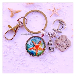 Starfish Keyring, Underground Beach Starfish Bezel Keyring ,key Ring ...