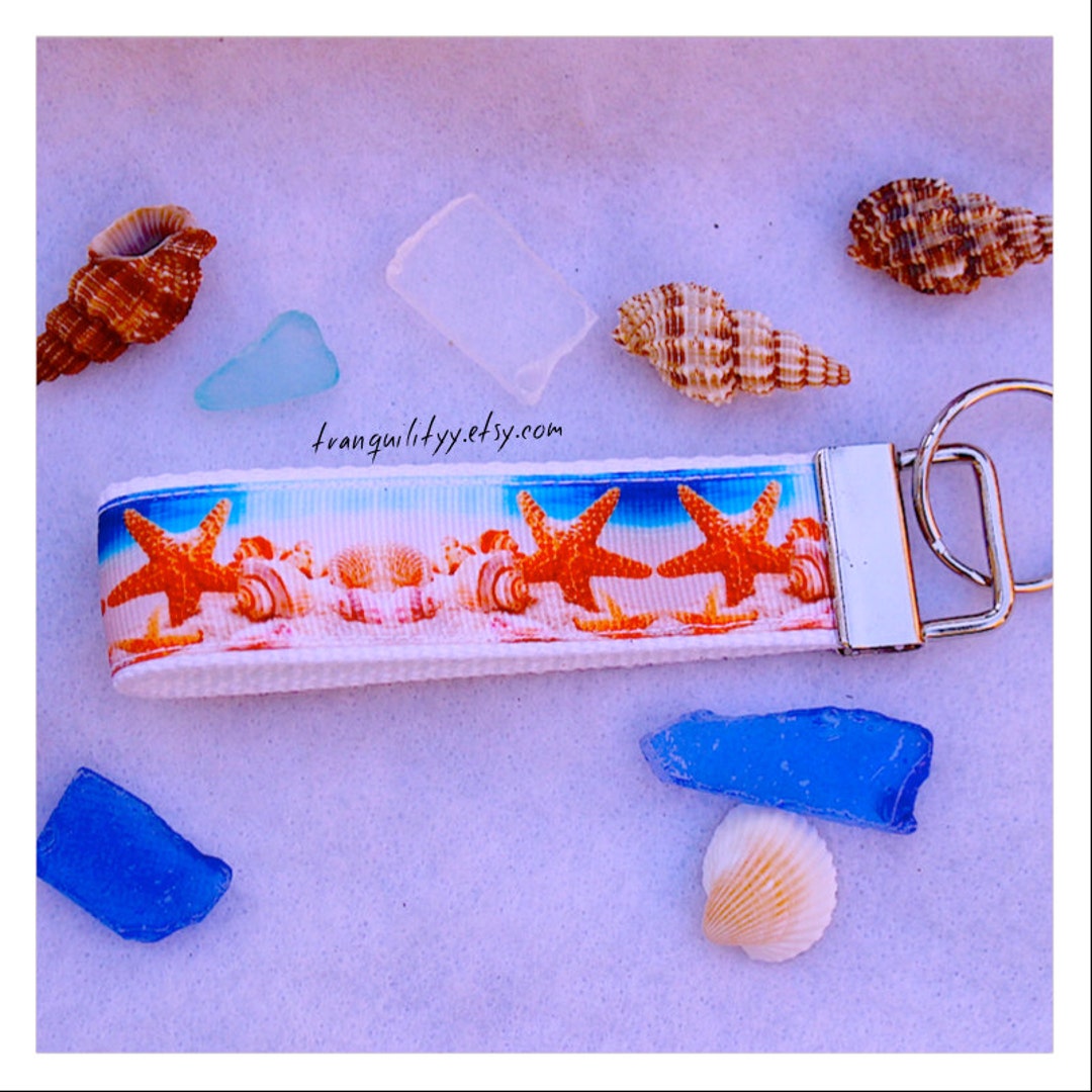 Starfish Key Fob/beach Key Ring/ Nautical Key Chain/ Sugar Starfish Key ...