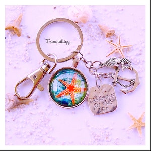 Starfish Keyring, Underground Beach Starfish Bezel Keyring ,key Ring ...