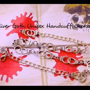 Handcuff Choker Necklace ,entrapment Gothic, Sliver Plated Hand Cuff ...