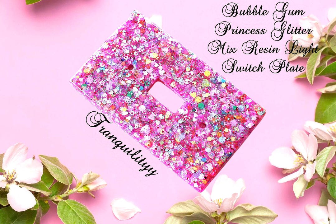 Kawaii Glitter Resin Light Switch Cover: Handmade DIY Room Decor - Etsy