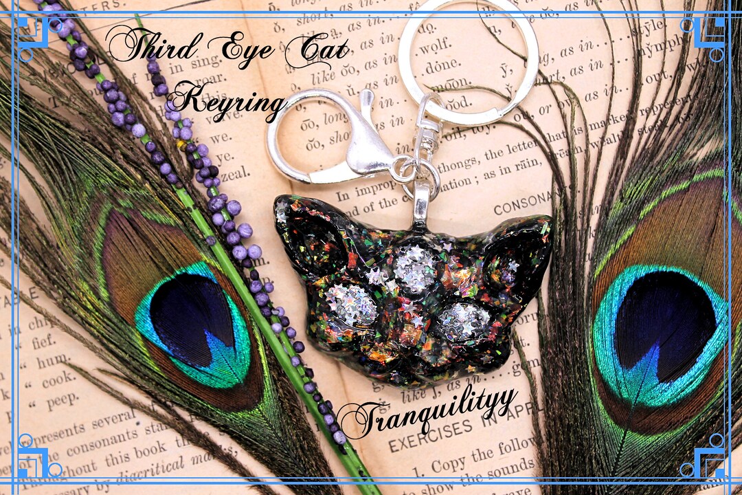 Third Eye Cat Keyring: Resin Sphynx Key Chain - Etsy