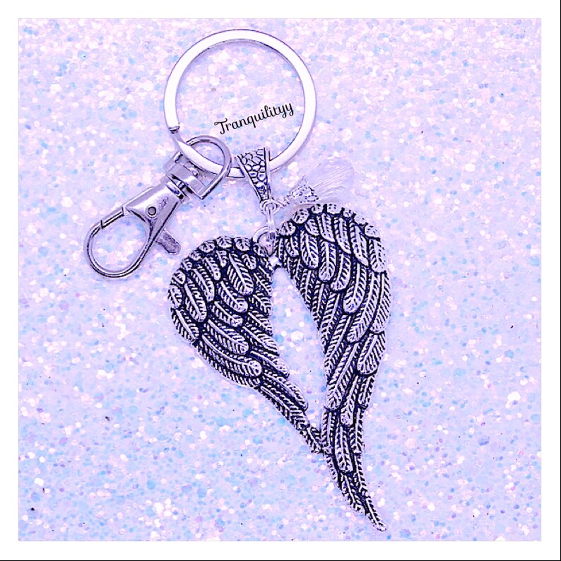 Angel Wings Keyring Crystal Guardian Wings Key Chain Large | Etsy