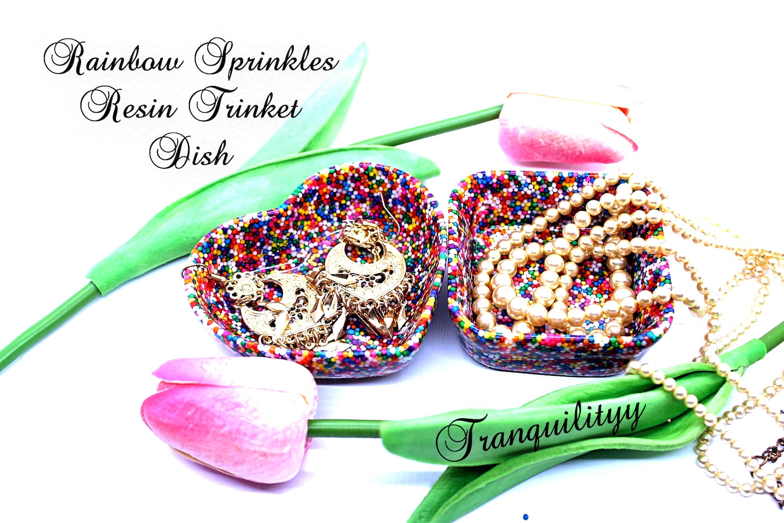 Rainbow Sprinkle Resin Trinket Dish: Candy Bowl, Paper Clip Tray - Etsy