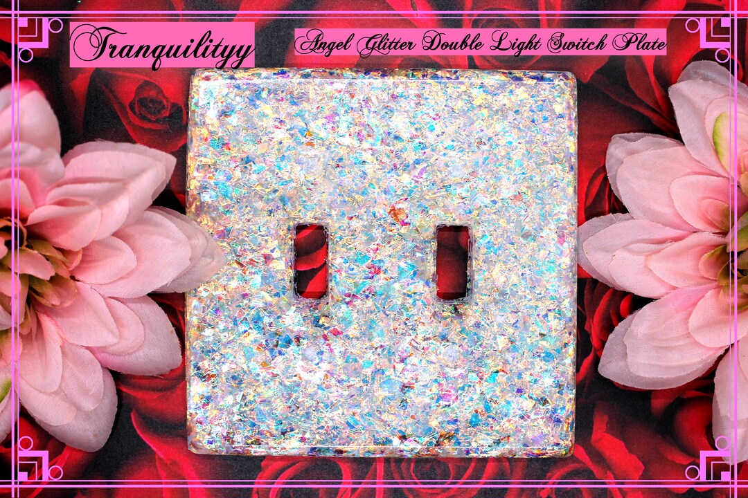 Iridescent Double Light Switch Cover/resin Diamond Flakes Sparkle Light ...