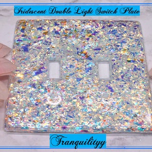 Iridescent Double Light Switch Cover/resin Diamond Flakes Sparkle Light ...
