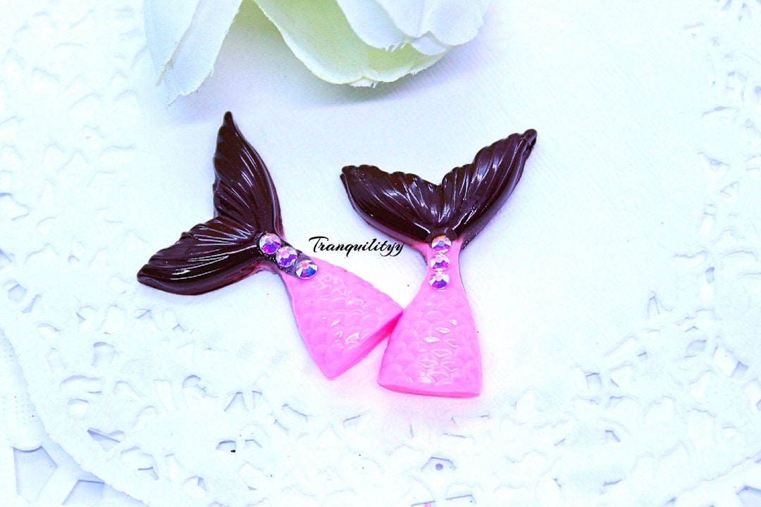 Chocolate Strawberry Mermaid Tail Cabochon: Resin Crystal DIY Craft ...