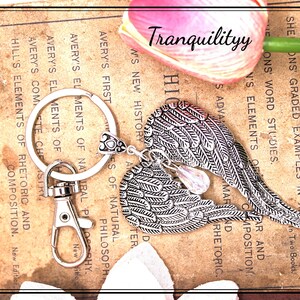 Angel Wings Keyring , Crystal Guardian Wings Key Chain , Large Feather ...