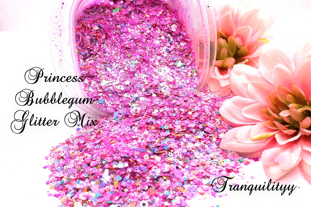Pink Glitter Mix/bubblegum Pink Glitter/ Princess Bubblegum Iridescent ...