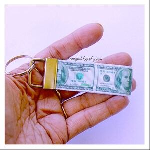 Dollar Bill Key Fob, 100 Dollar Bill Keyring, 4"x1" , Money Blessings ...