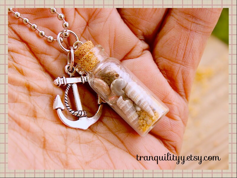 Beach Shells Necklace Natural South Beach Shells n Sea Sand | Etsy