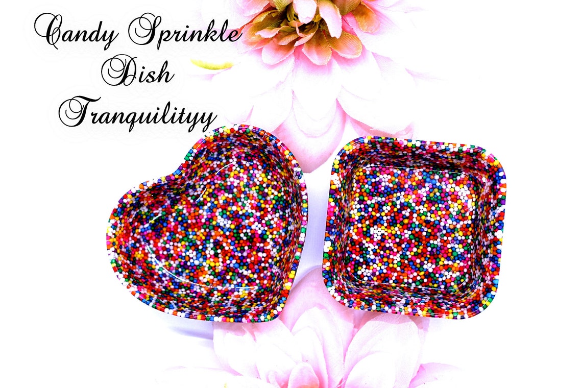 Rainbow Sprinkle Resin Trinket Dish: Candy Bowl, Paper Clip Tray - Etsy