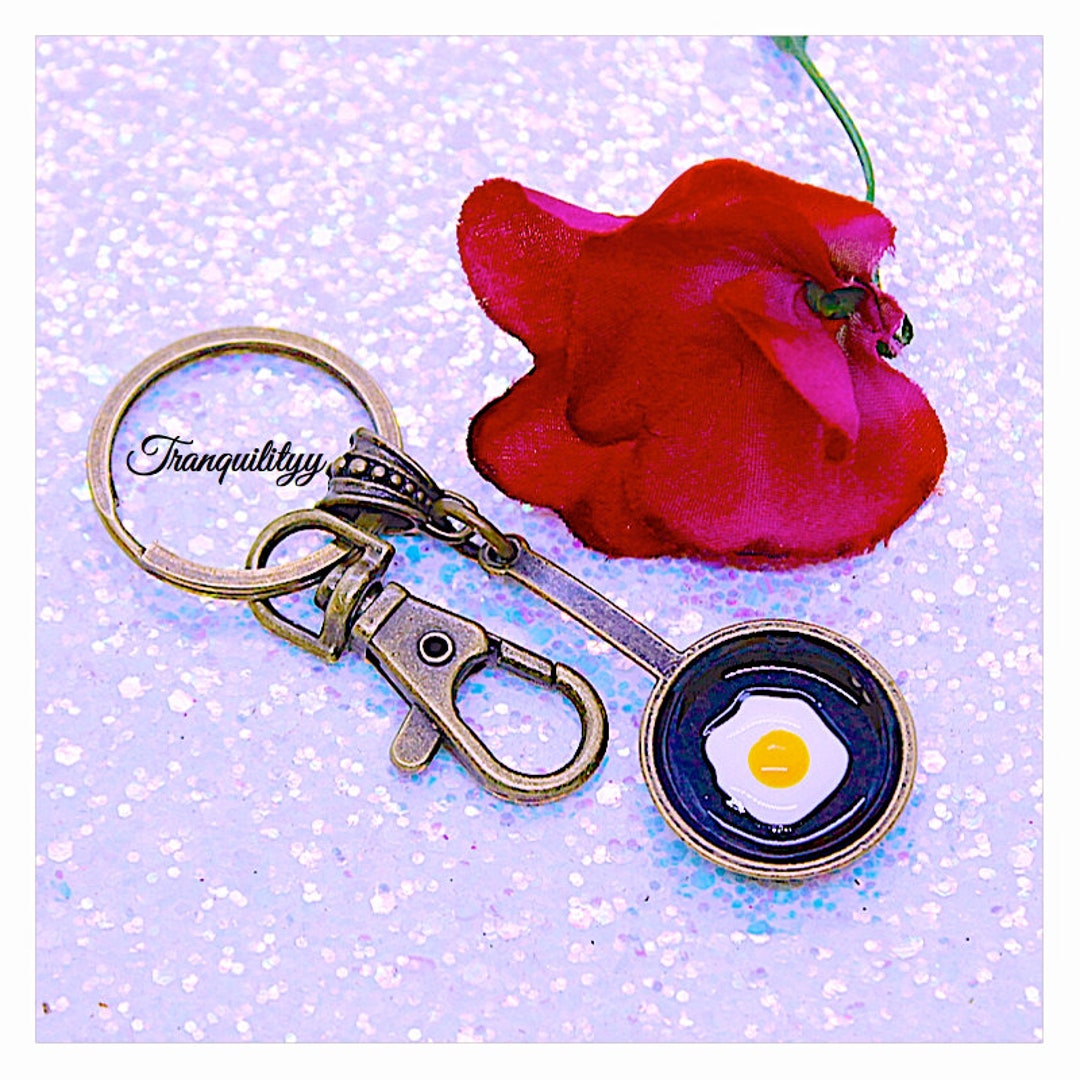 Fried Egg Key Ring ,breakfast Key Ring Sunny Side up Fried Egg Alloy ...