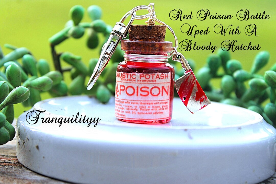 Poison Fluid Necklace/faux Red Poison Potion 5ml Glass Bottle/post ...