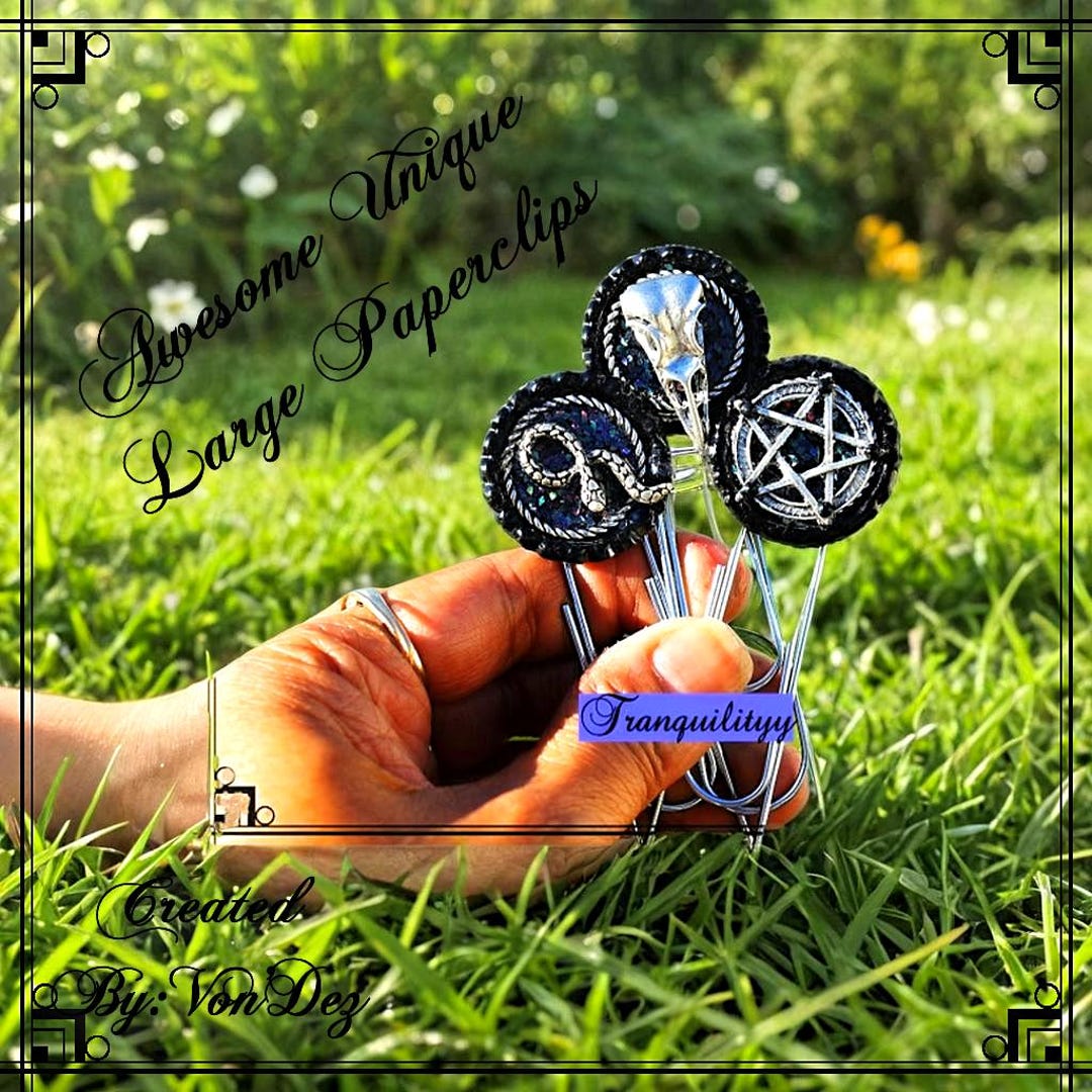 Pentagram Paperclip Set: Raven, Snake, Bottlecap Planner Clips - Etsy