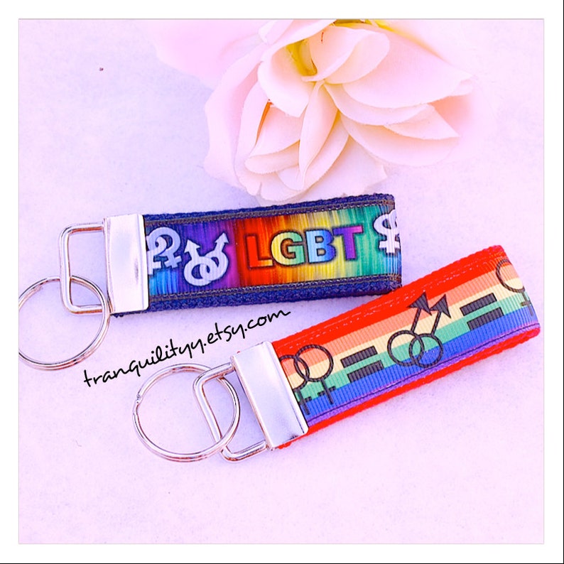 Lgbt Gay Pride Key Fob Equality Lgbt Keyring Rainbow Etsy