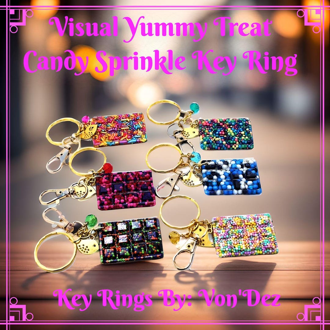 Candy Sprinkle Key Rings/ Sprinkle Candy Bars Key Chain / Valentine's ...