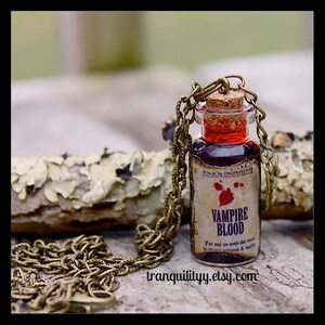 Vampire Blood Necklace 2ml Glass Vial , Gothic, Witch, Vamp, Realistic ...