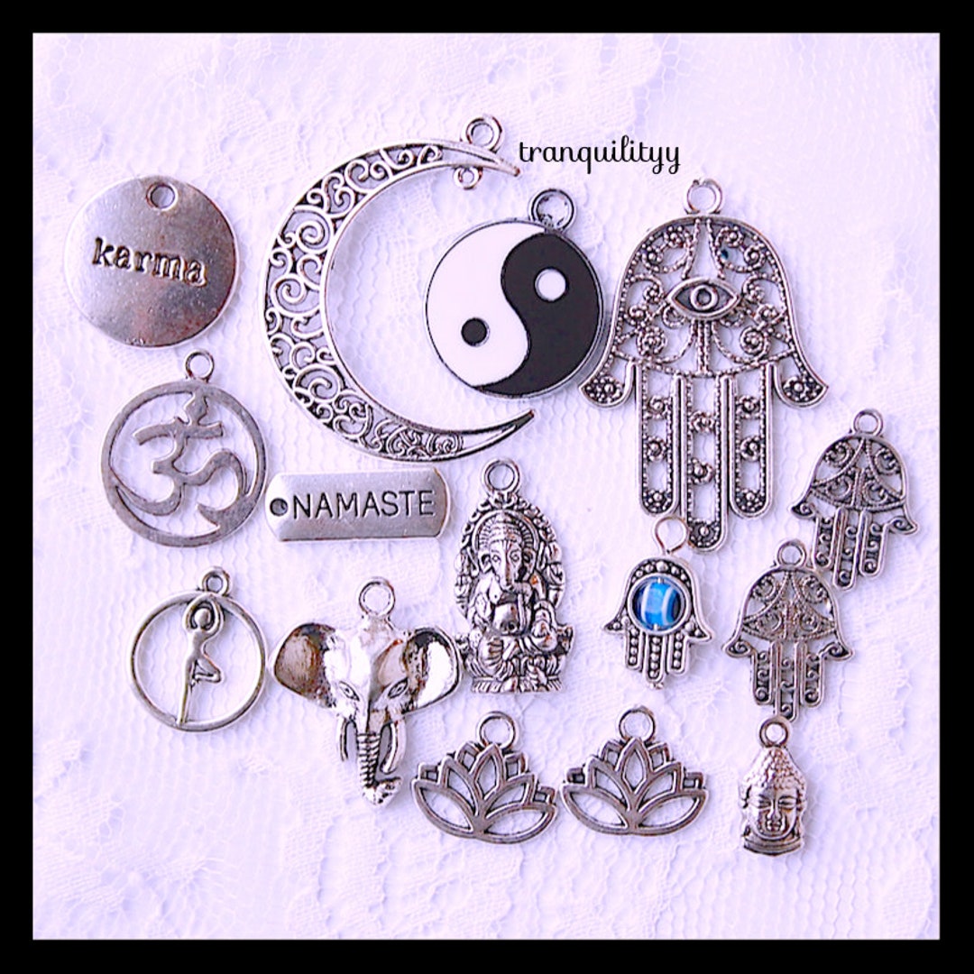 Namaste Charms, DIY Collection Buddha 15 Findings, Planner Charms ...