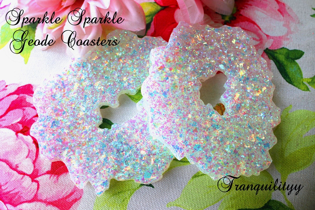 Iridescent Geode Resin Coaster, Dinner Pary, Wine Coaster, 2 ...