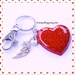 Heart Keyring ,red Glitter Heart Key Ring/blood Red Glitter Resin ...