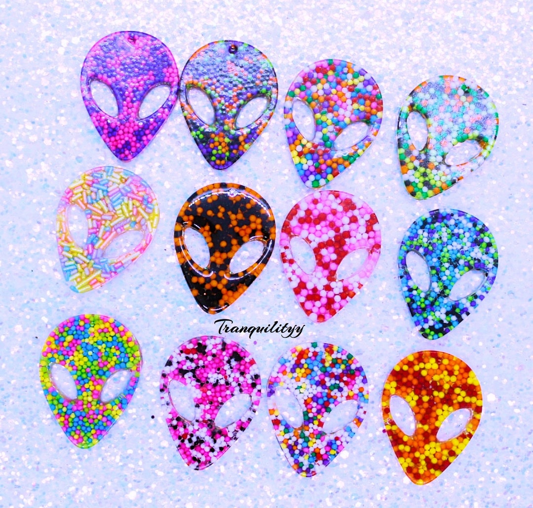 Alien Charm/ 14 Sweet Alien Head Sprinkle Purse Charm / Candy Sprinkle ...