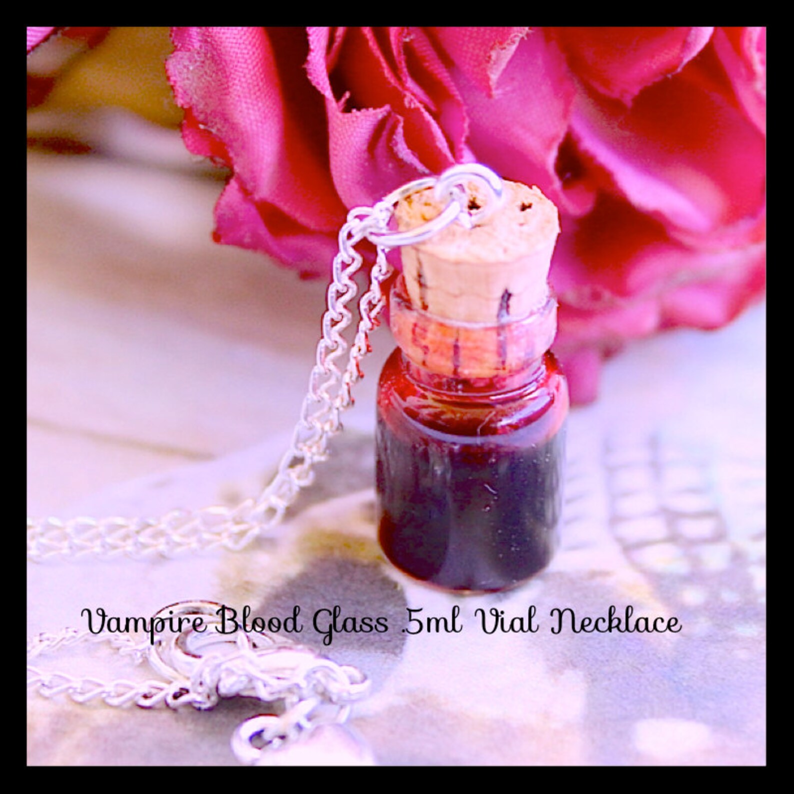 Vampire Blood Necklace ,vampire Treat Necklace , Realistic Blood Glass ...