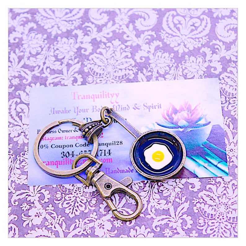 Fried Egg Key Ring Breakfast Key Ring Sunny Side up Fried Egg | Etsy