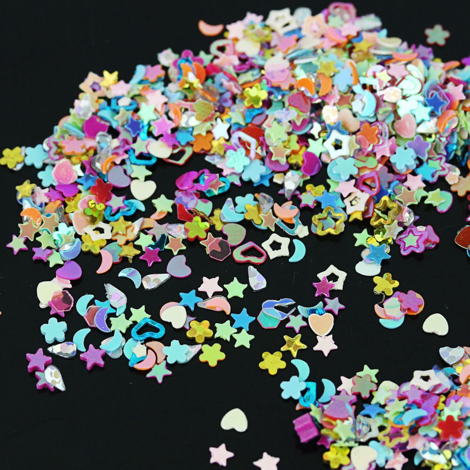 Glitter Shapes/Sequence Metallic Heart Stars & moons | Etsy