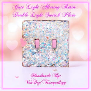 Iridescent Double Light Switch Cover/resin Diamond Flakes Sparkle Light ...