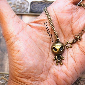 Alien Necklace/abduction Alien Bronze Necklace/extra-terrestrial/you ...