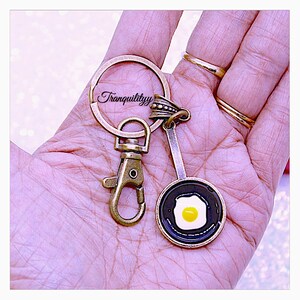 Fried Egg Key Ring ,breakfast Key Ring Sunny Side up Fried Egg Alloy ...