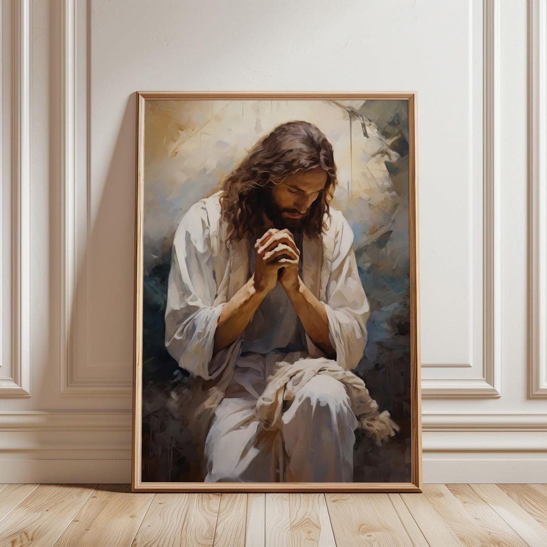 The Pastor Praying – Abstract Christian Canvas Print – Spiritual ...