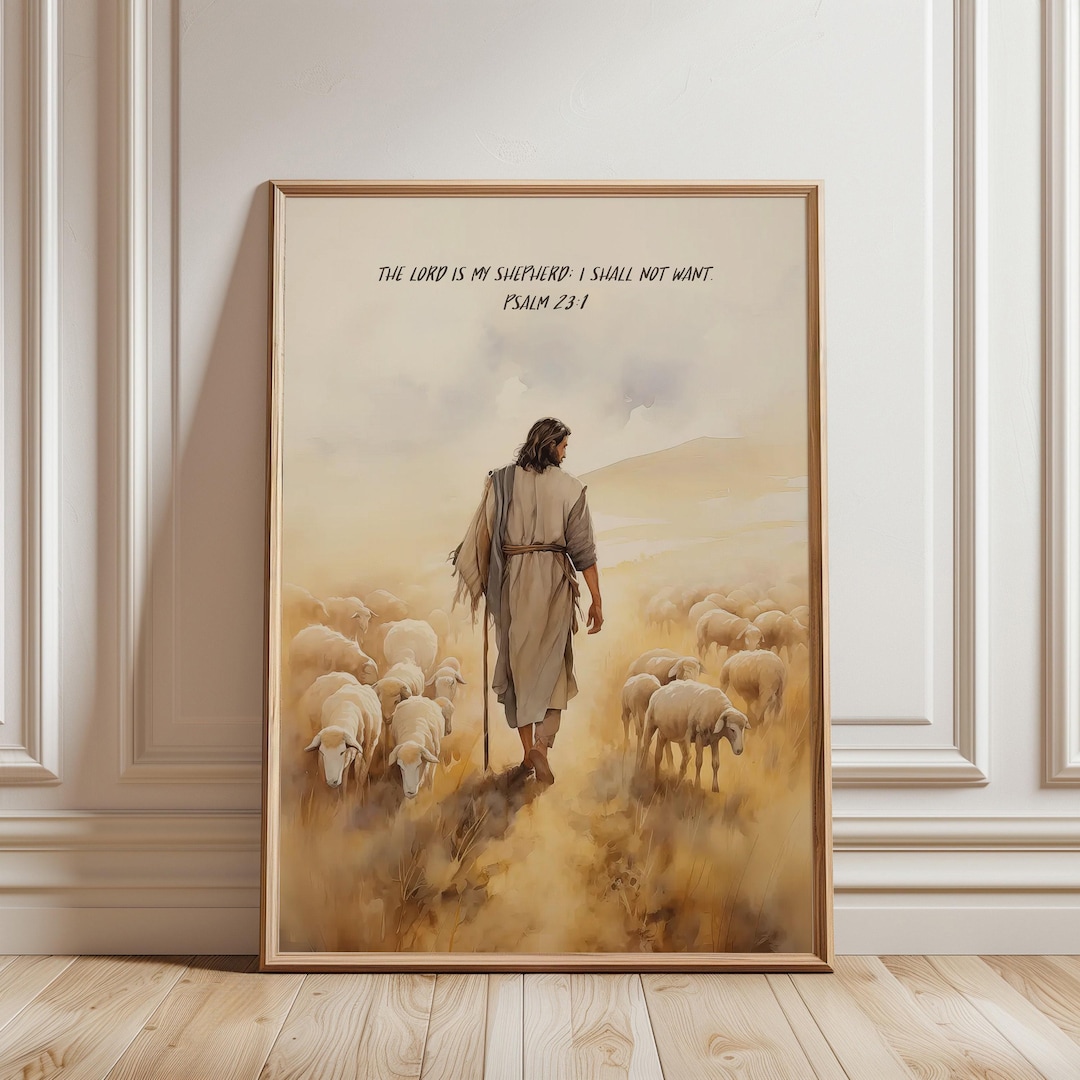 The Shepherd and the Sheep – Psalm 23:1 Christian Canvas – Faith-based ...