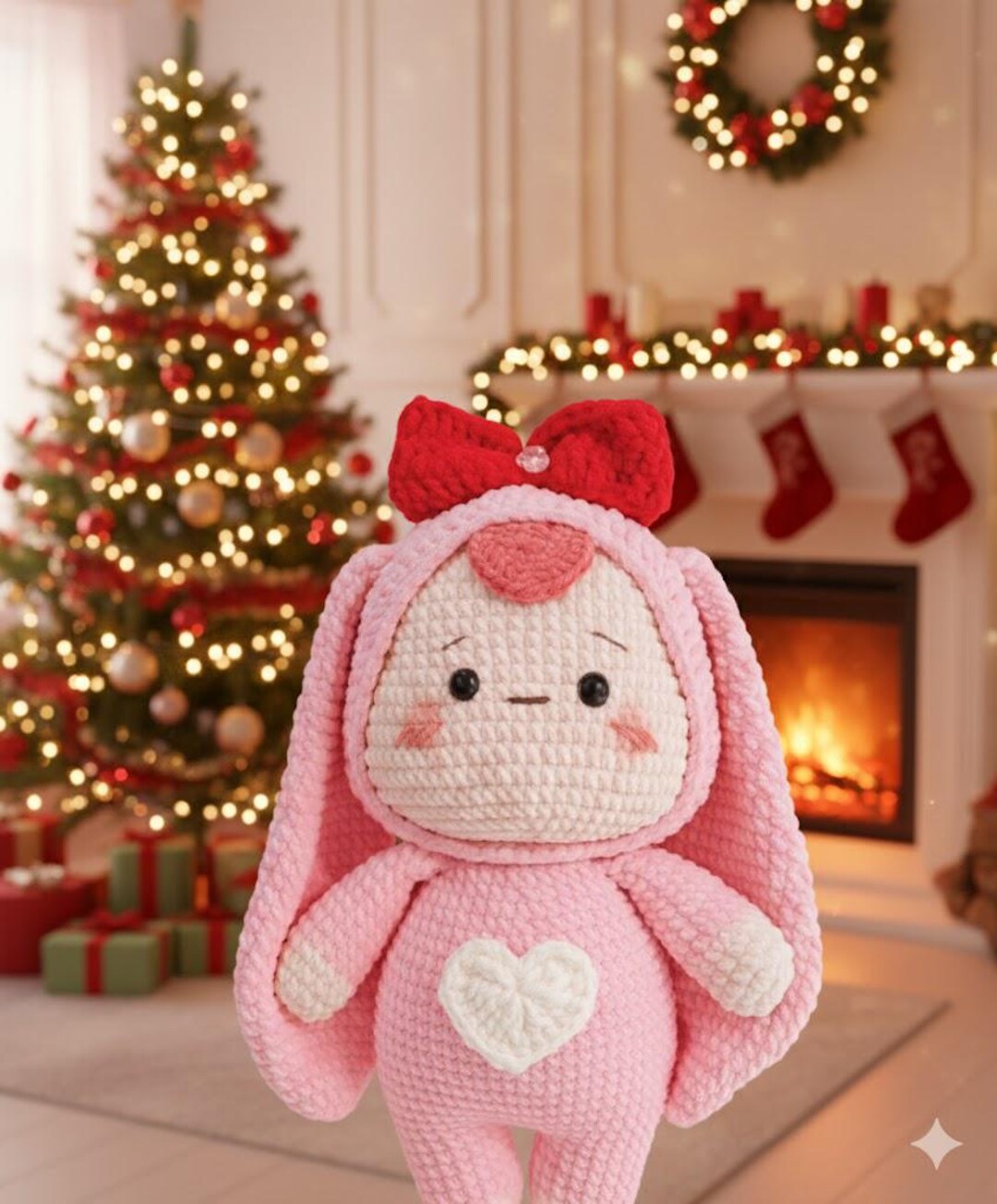 Crochet Pink Bunny Pattern – Amigurumi Plush Toy With Heart (PDF ...