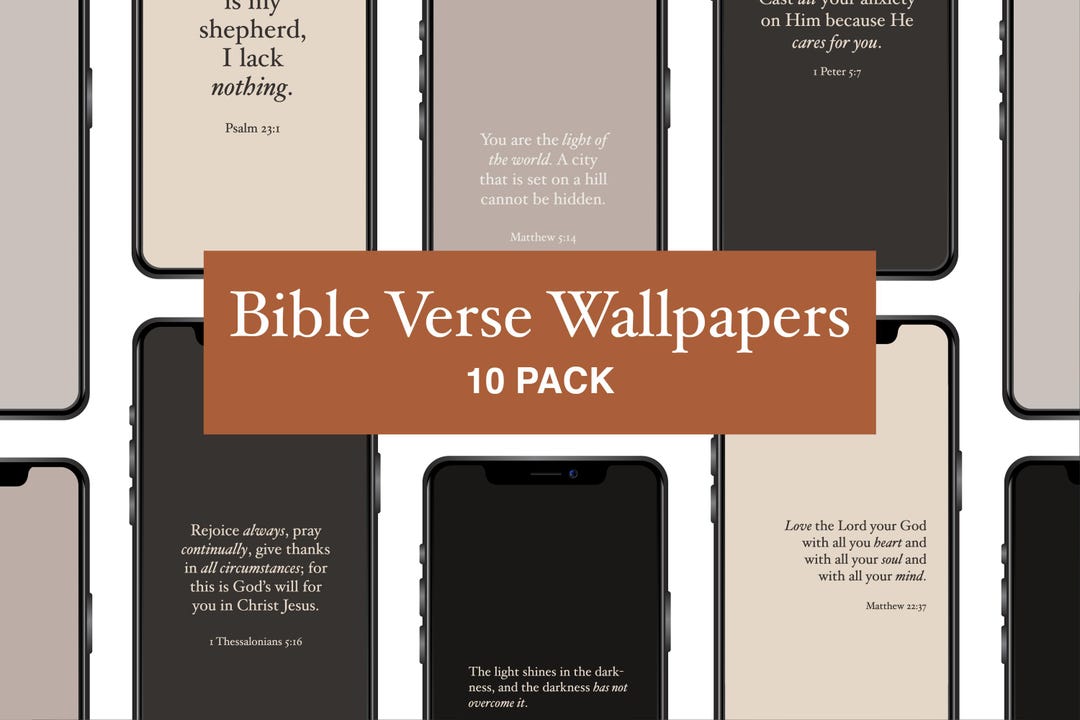Bible Verse Wallpaper Pack, iPhone Lock Screens & Wallpapers, Digital ...