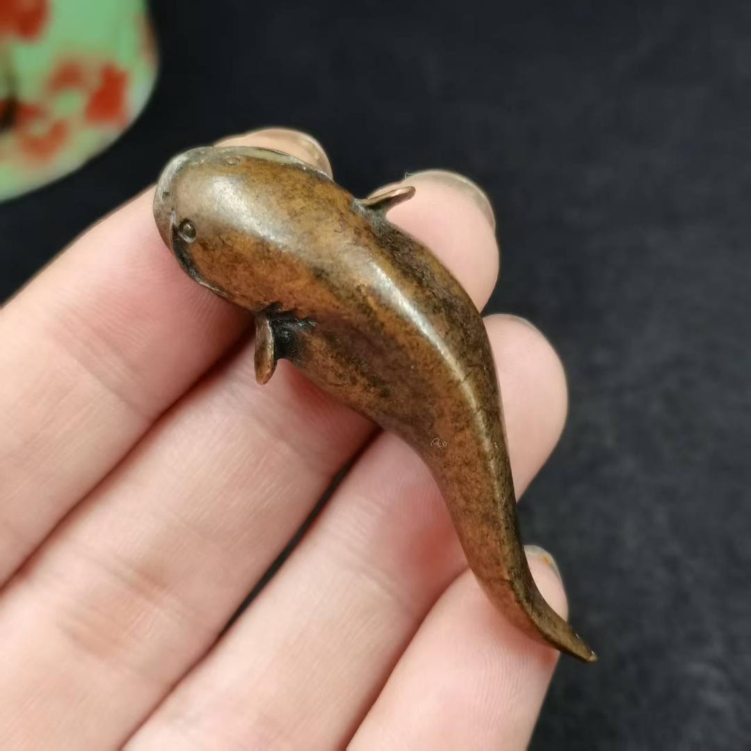 Vintage Brass Catfish Figurine Paperweight Tea Pet Desk Shelf Decor ...