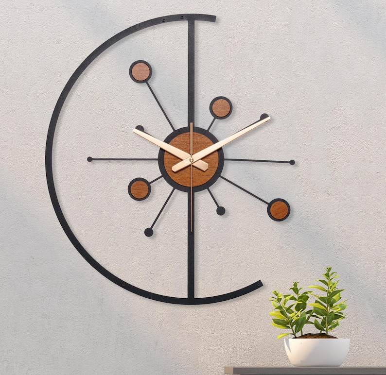 Mid Century Modern Wall Clock, Large Wall Clock Unique, Clock for Wall ...