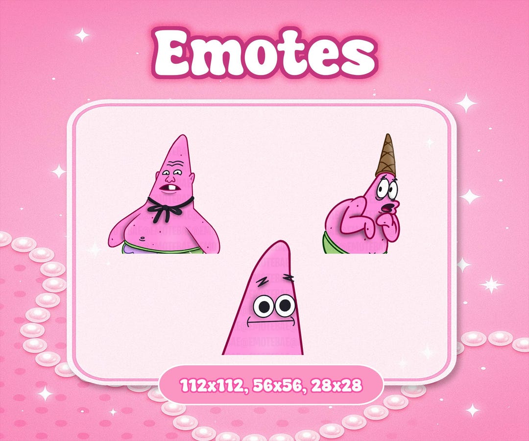 Patrick Star Meme Emotes V2 – 3 Twitch/discord Emotes - Etsy Canada