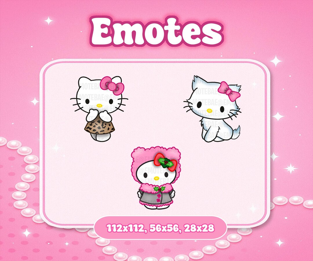 Kawaii Kitty Emotes: Twitch, Discord, Youtube (3-pack PNG) - Etsy UK