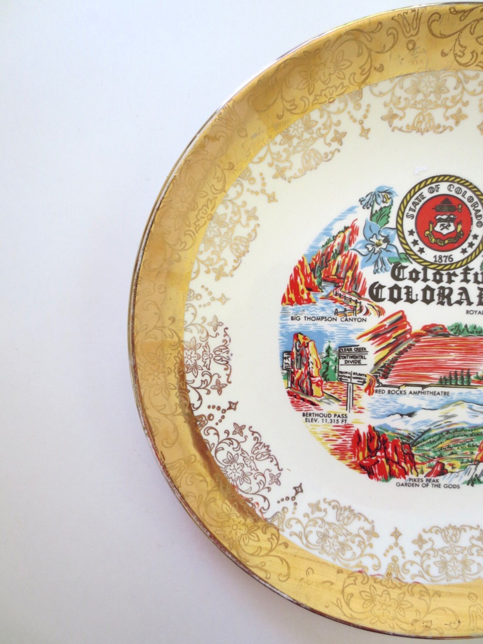 1950s Colorado Souvenir Plate / Royal Gorge / Pikes Peak - Etsy