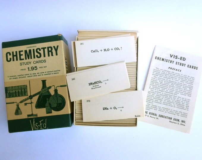 Vintage Flash Cards Inorganic Chemistry // Study Cards // Altered Art ...